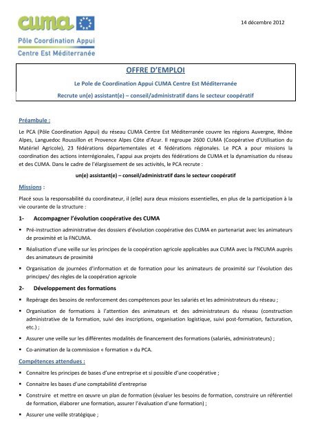 Fiche de poste - assistant-administratif ... - Rhone Solidaires Fiche de poste - assistant-administratif ... - Rhone Solidaires