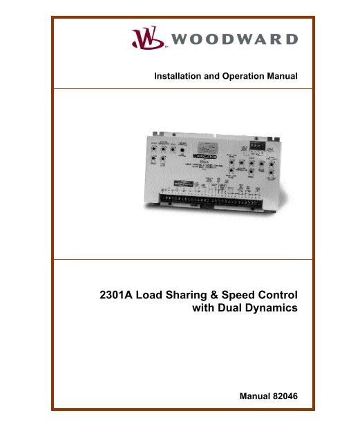 2301A Load Sharing & Speed Control with Dual Dynamics