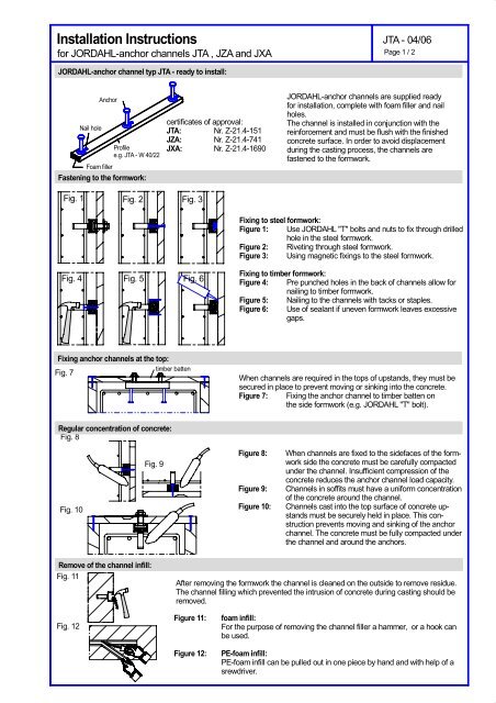 Installation Instructions - Jordahl