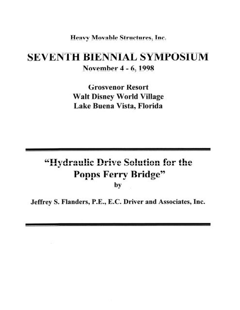 Hydraulic Drive Solution for the Popps Ferry Bridge