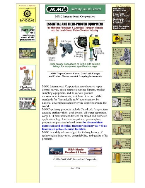 MMC Products List - Cross Technical Services