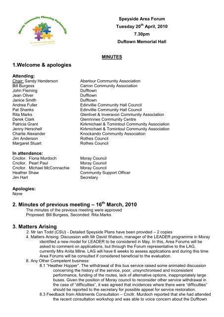 1.Welcome & apologies 2. Minutes of previous meeting â 16 March ...
