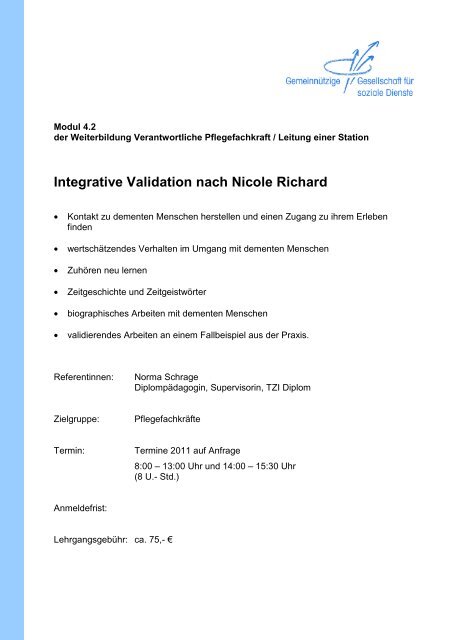 Integrative Validation nach Nicole Richard