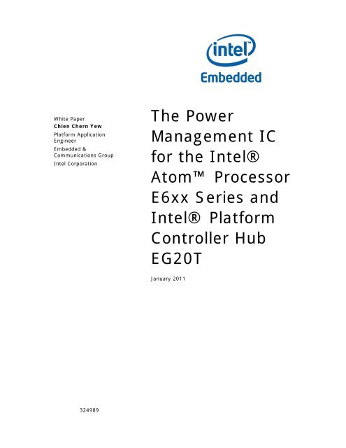 The Power Management IC for the IntelÂ® Atomâ ¢ Processor E6xx ...