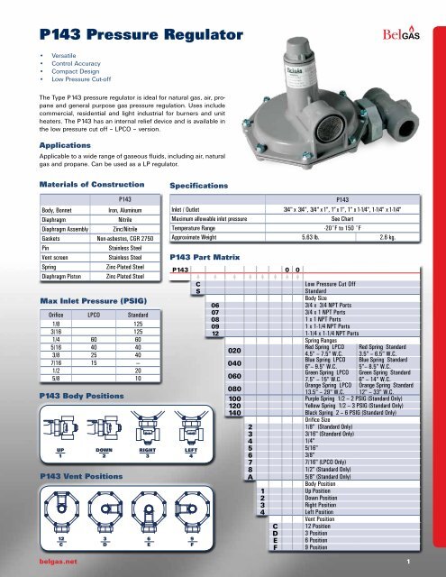 P143 Pressure Regulator - Follin Flo-Controls