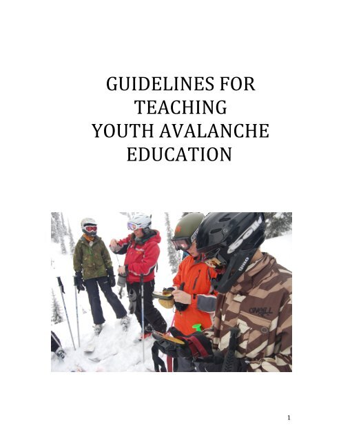 guidelines for teaching youth avalanche education - Canadian ...