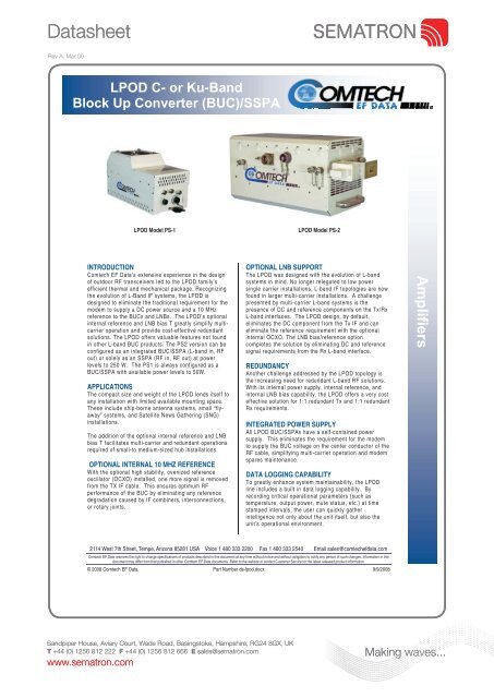LPOD KuBand Block up Converter SSPA - Sematron UK Ltd.