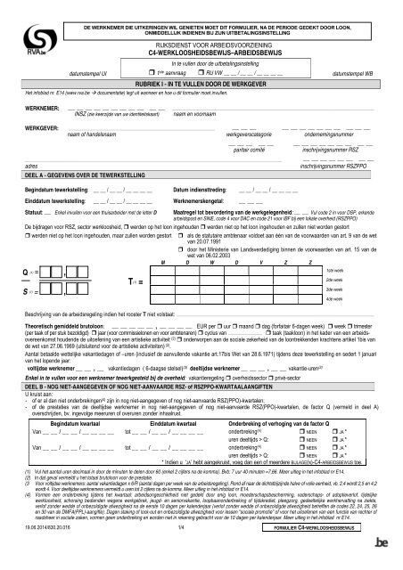 RIJKSDIENST VOOR ARBEIDSVOORZIENING C4 ...