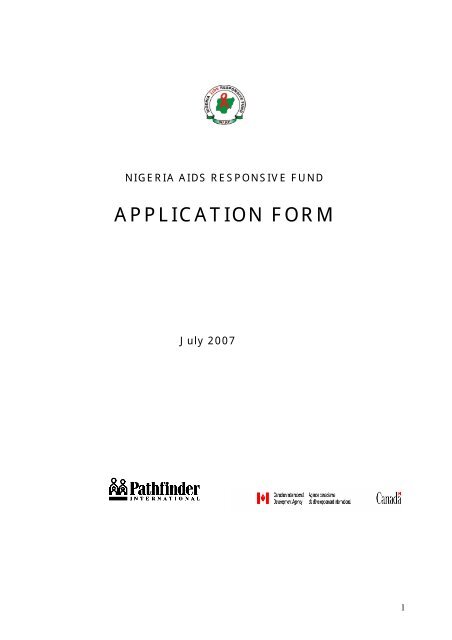 APPLICATION FORM - Pathfinder International