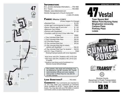 pdf printable bus schedule - Public Transportation | Broome County ...