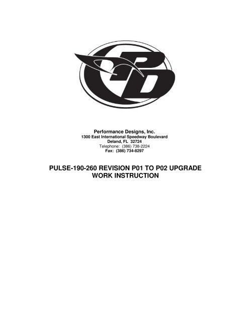 pulse-190-260 revision p01 to p02 upgrade work instruction