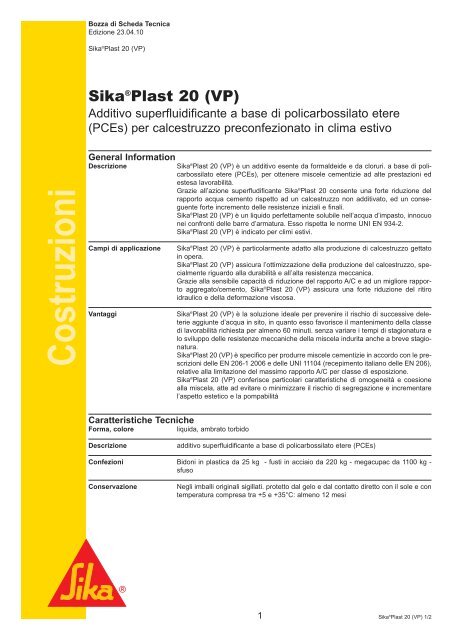 SikaPlast 20 - Sika Italia SpA