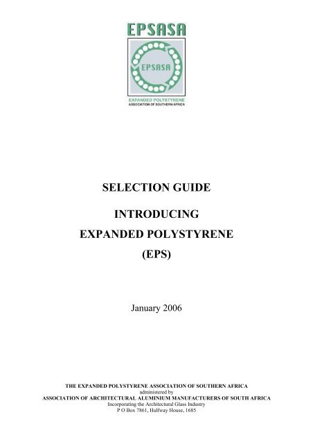 selection guide introducing expanded polystyrene (eps) - epsasa
