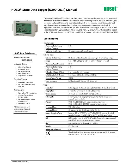 Manual HOBO State UX90-001 - Synotech Datenlogger