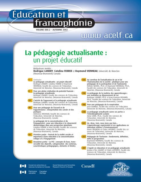La pÃ©dagogie actualisante : un projet Ã©ducatif