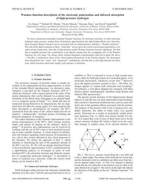 Wannier-function description of the electronic polarization and ...