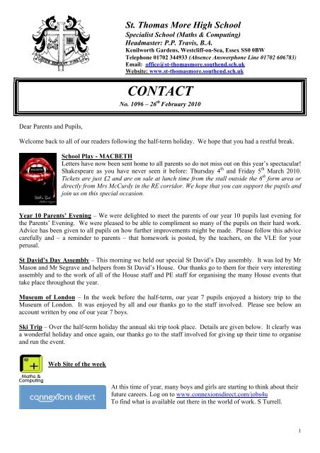 CONTACT - St Thomas More High School