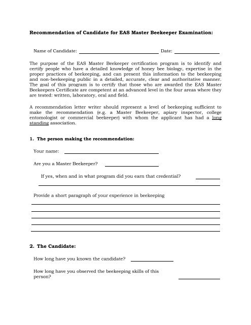 Recommendation Form