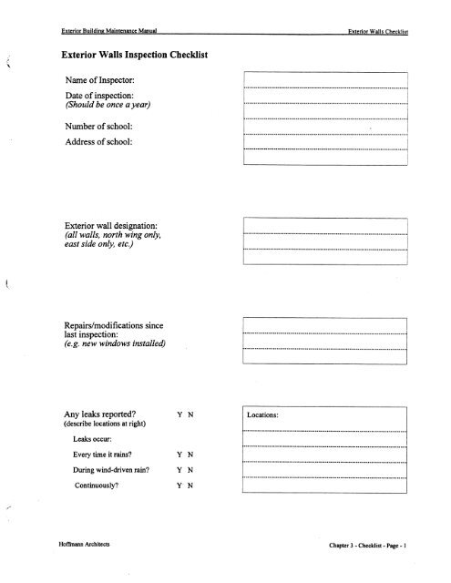 Exterior Walls Inspection Checklist - Opt-osfns.org
