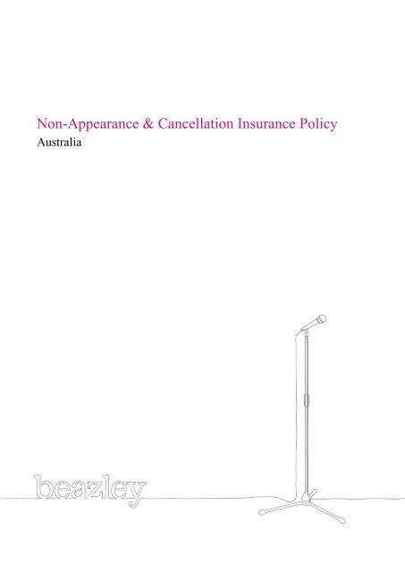 Beazley Non-Appearance and Cancellation Wording