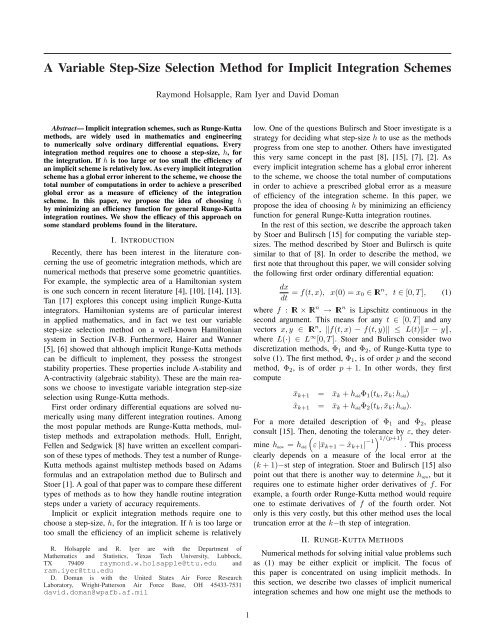 A Variable Step-Size Selection Method for Implicit Integration ...