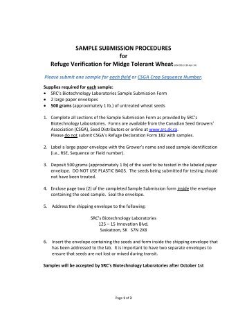 Sample Submission Sample Submission Form for Example ...