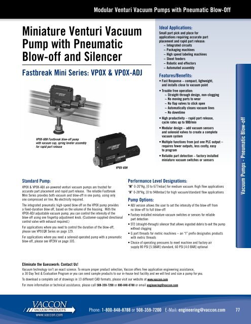 VP0X - Vaccon Vacuum Products