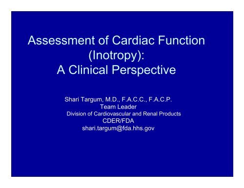 Assessment of Cardiac Function (Inotropy): A Clinical Perspective