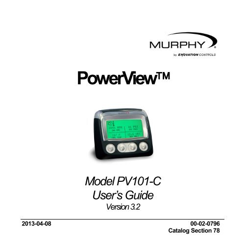 Model PV101-C v3.2 (00-02-0796; revision date - 04/2013) - Murphy