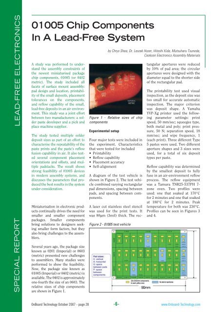 01005 Chip Components In A Lead-Free System - OnBoard ...