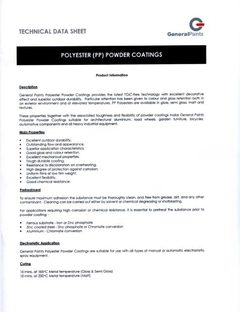 general paint data sheet - Seamless Aluminium