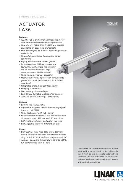 ACTUATOR LA36 - Linear Bearings