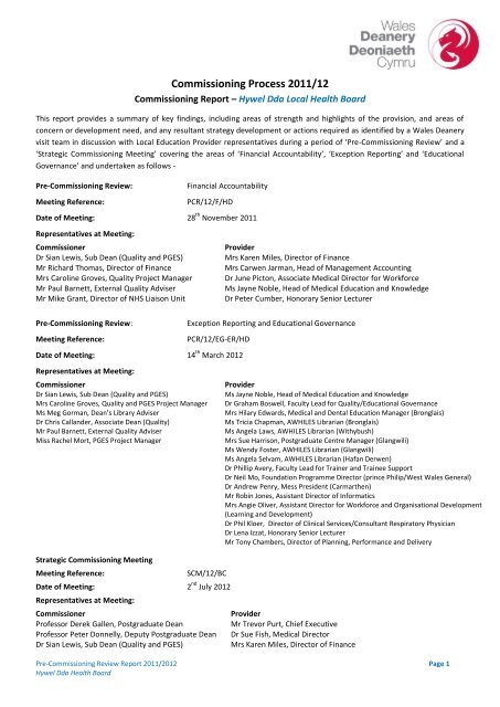 Hywel Dda Health Board - Wales Deanery