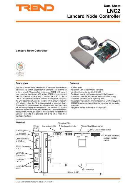 LNC2 Lancard Node Controller Data Sheet - Pages - default - Trend