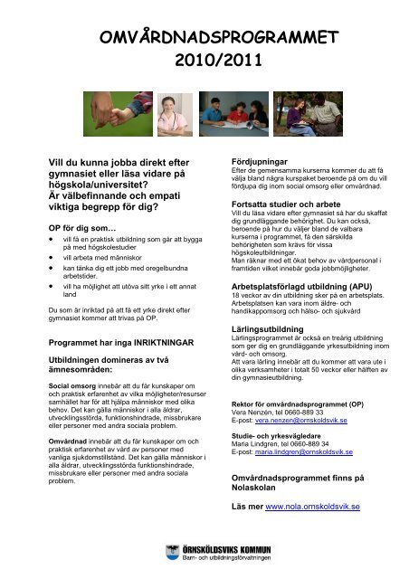 Informationsblad om programmet - Nolaskolan
