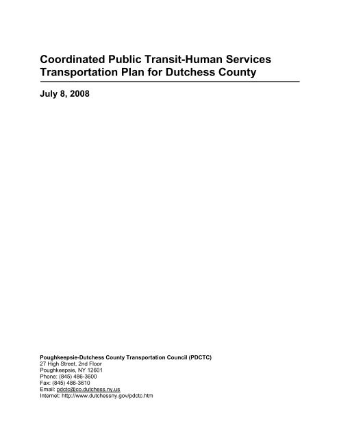 Coordinated Public Transit-Human Services ... - Dutchess County