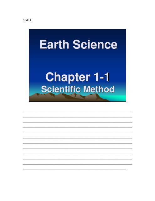 PPT Notes - Mr.E Science