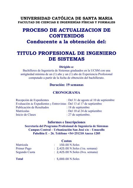 TITULO PROFESIONAL DE INGENIERO DE SISTEMAS