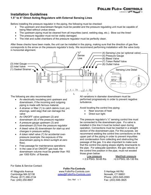 Installation Guidelines - Follin Flo-Controls