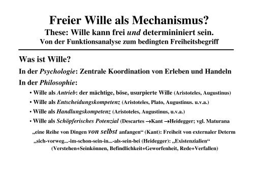 Freier Wille als Mechanismus?