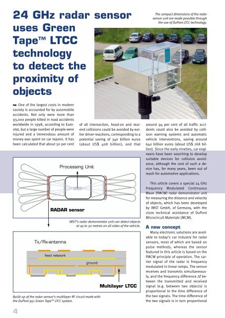 24 GHz radar sensor uses Green Tapeâ ¢ LTCC technology to detect ...