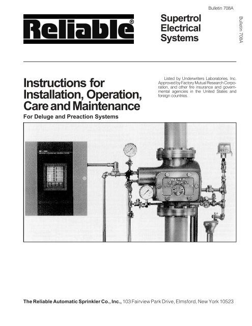 708 Rev A (PDF) - Reliable Automatic Sprinkler Co.