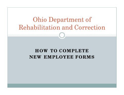 How to complete Employee Forms - Ohio Department of ...