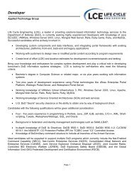 Equipment Maintenance Plans - Life Cycle Engineering