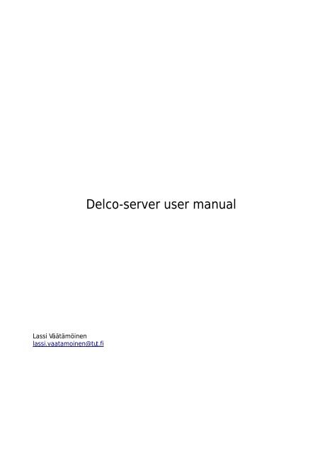 Delco-server user manual
