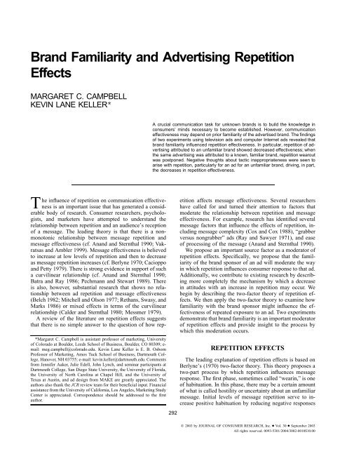 Repetition Advertisements