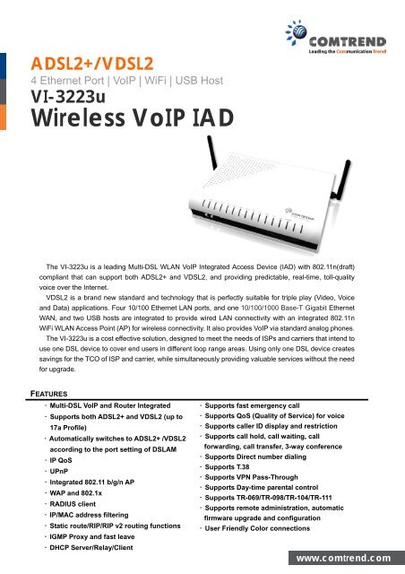 VI-3223u Wireless VoIP IAD