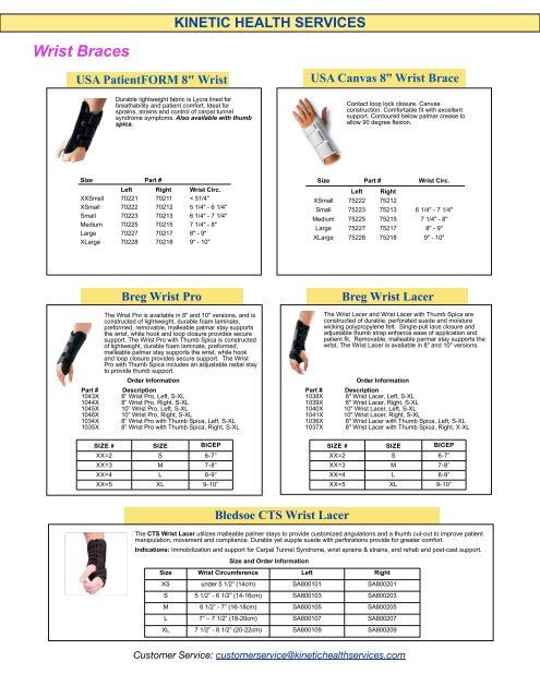 Wrist Braces - Kinetic Health Services