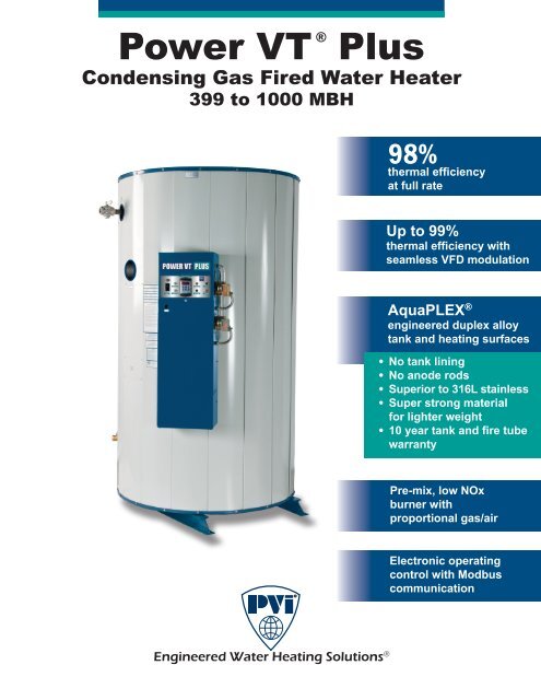 POWER VT PLUS (399 TO 1000 MBtu) - Pvi.com