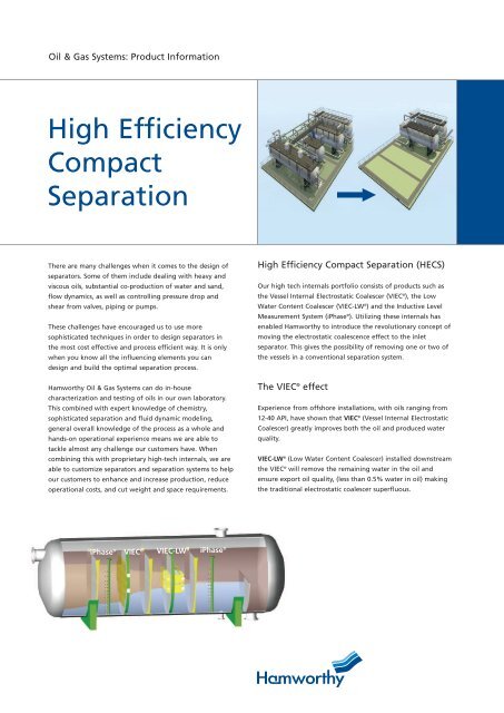 High Efficiency Compact Separation - Hamworthy